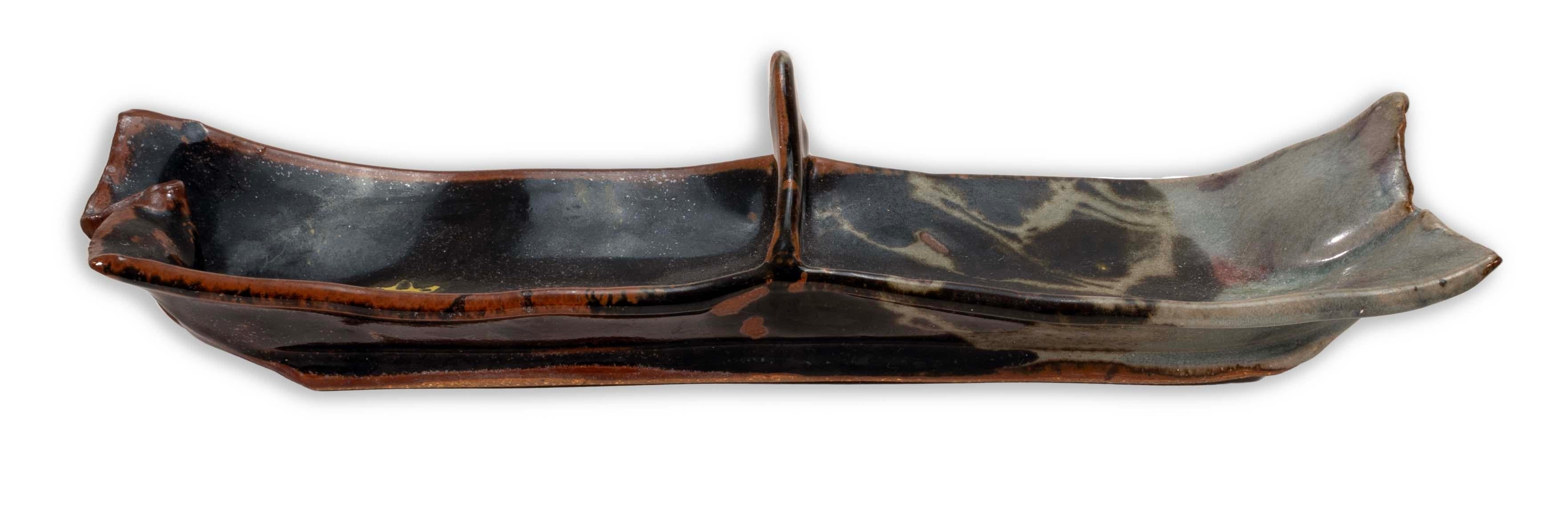 John Glick Ceramic Stoneware Cracker Olive Serving Dish Signed For Sale ...