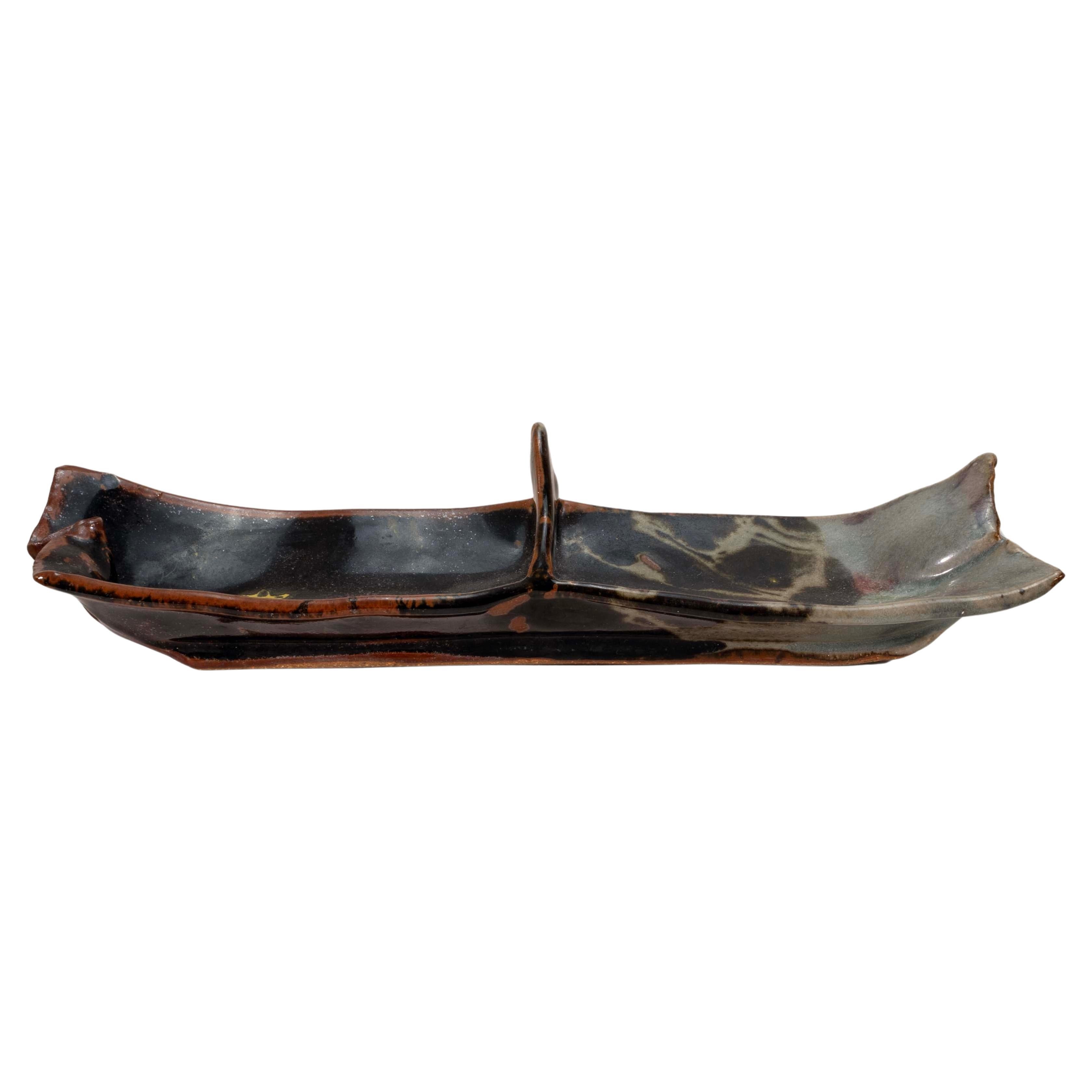 John Glick Ceramic Stoneware Cracker Olive Serving Dish Signed For Sale ...