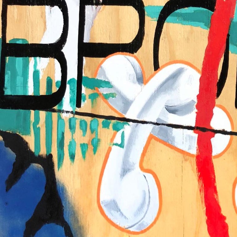 John Grande - "Pretty Broken Flower", Oil, Enamel and Spray Paint on ...