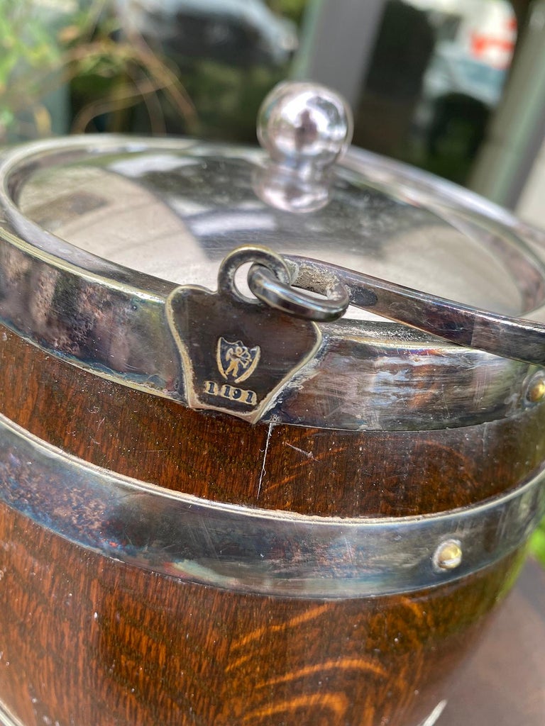 John Grinsell and Sons, Birmingham Wood and Silver Plate Bound Biscuit ...