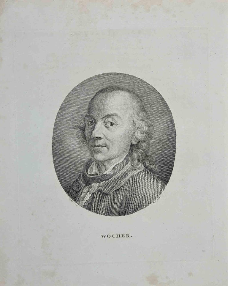 John Hall - Portrait of Wocher - Original Etching by John Hall - 1810 ...