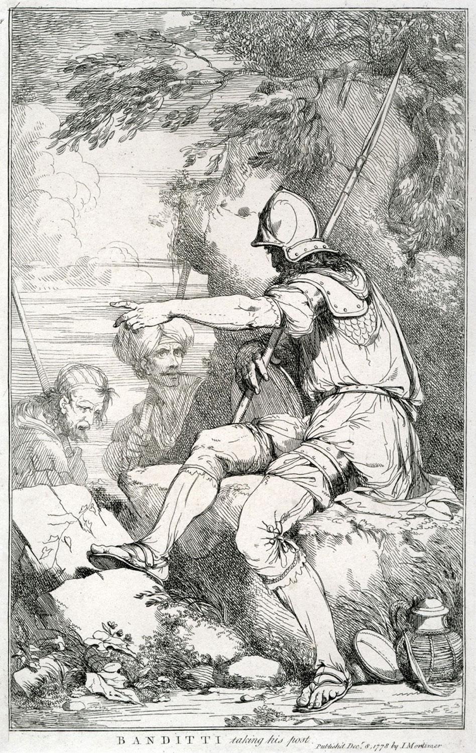 John Hamilton Mortimer - 18th century painting of a bandit taking up ...