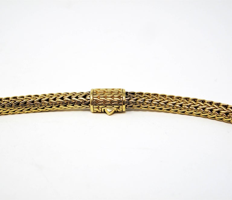 John Hardy 18 Karat Yellow Gold Classic Chain Woven Necklace For Sale ...