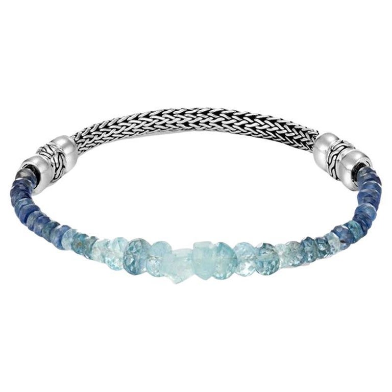 John Hardy Bracelet classique en argent sterling avec aigue-marine et ...