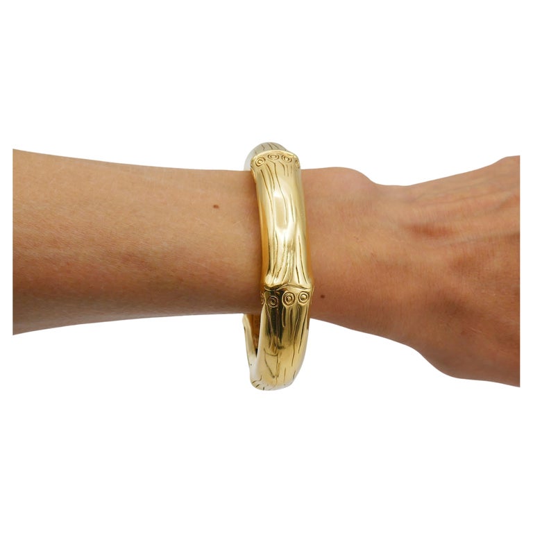 John Hardy Bamboo Gold Bangle Bracelet For Sale at 1stDibs