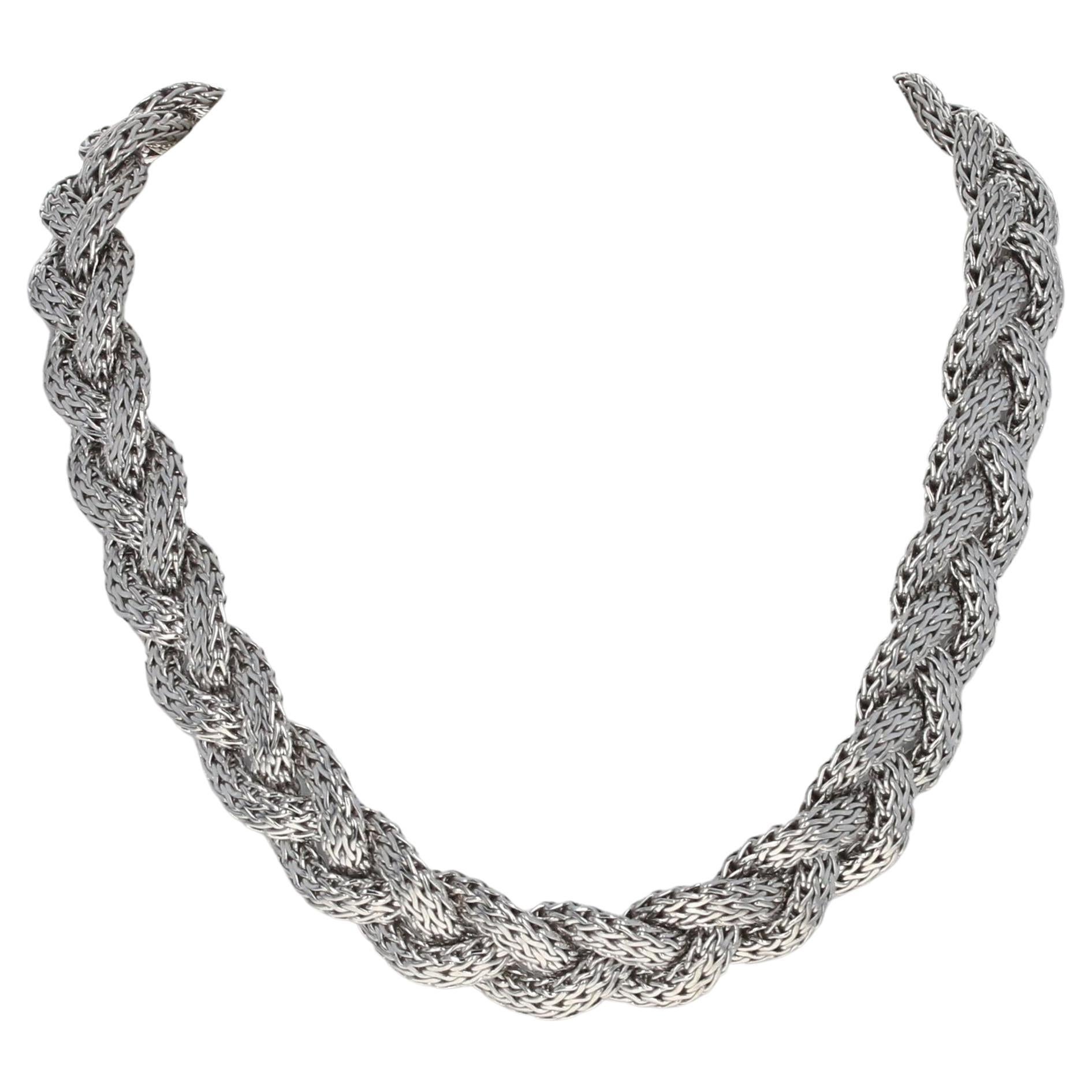 John Hardy Sterling Silver Yellow Gold Clasp Woven Chain Necklace at ...