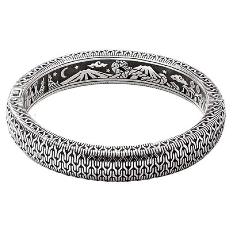 John Hardy Classic Chain Carved Hinged Oval Bangle BB900968XM For Sale ...