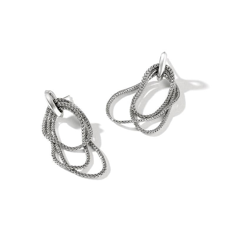 John Hardy Classic Chain Link Drop Earrings EB900783 For Sale at 1stDibs