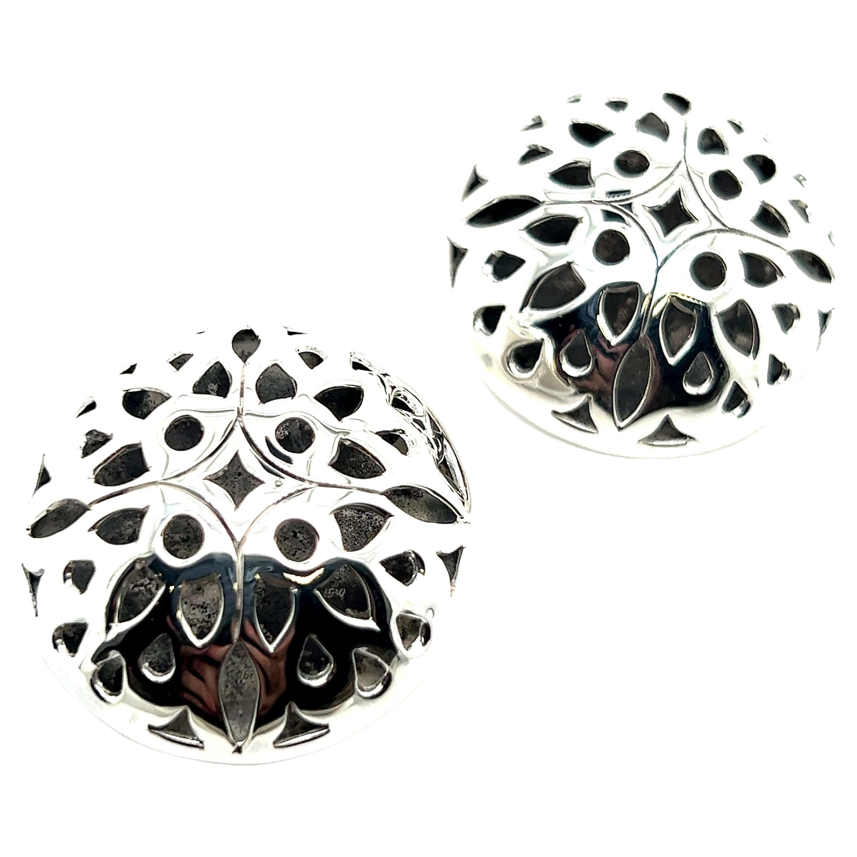 John Hardy Estate Large Button Clip on Earrings 1.5" Sterling Silver For Sale at 1stDibs | large ...