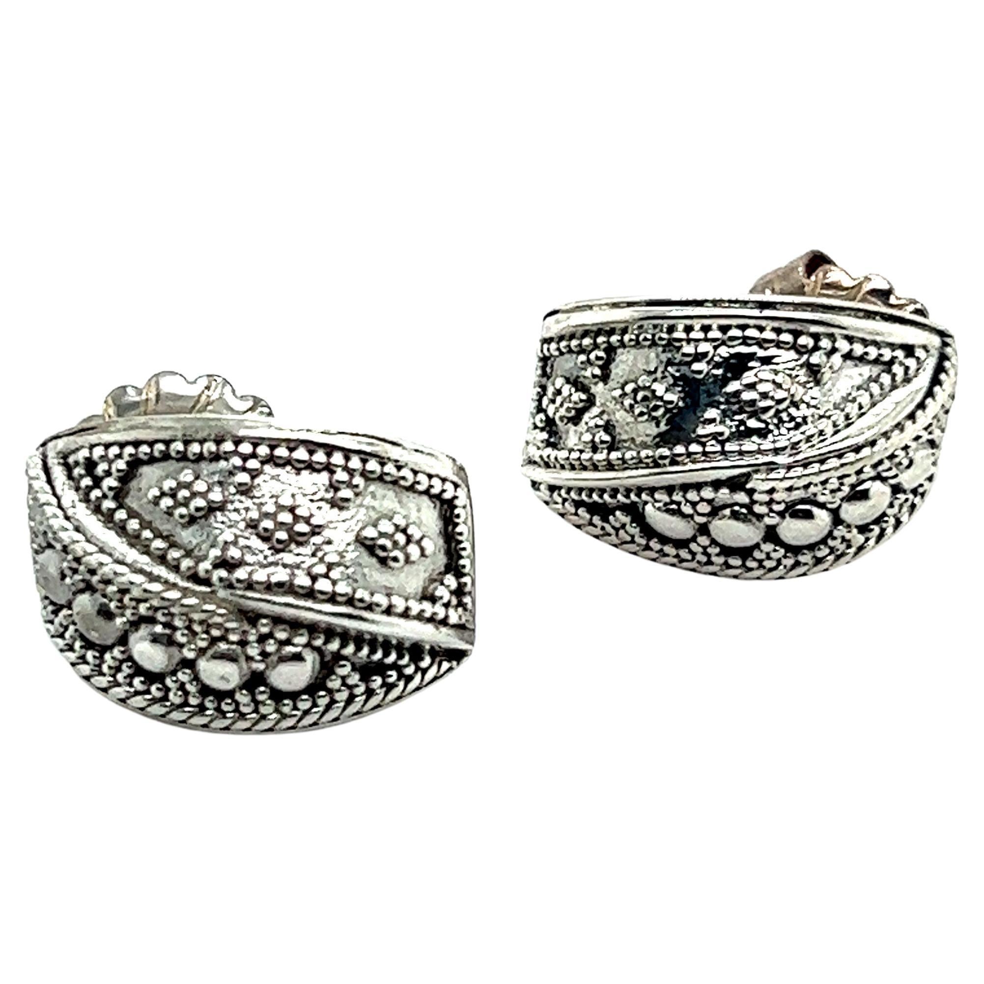 John Hardy Estate Dot Stud Earring with Plastic Disk Back Silver For ...
