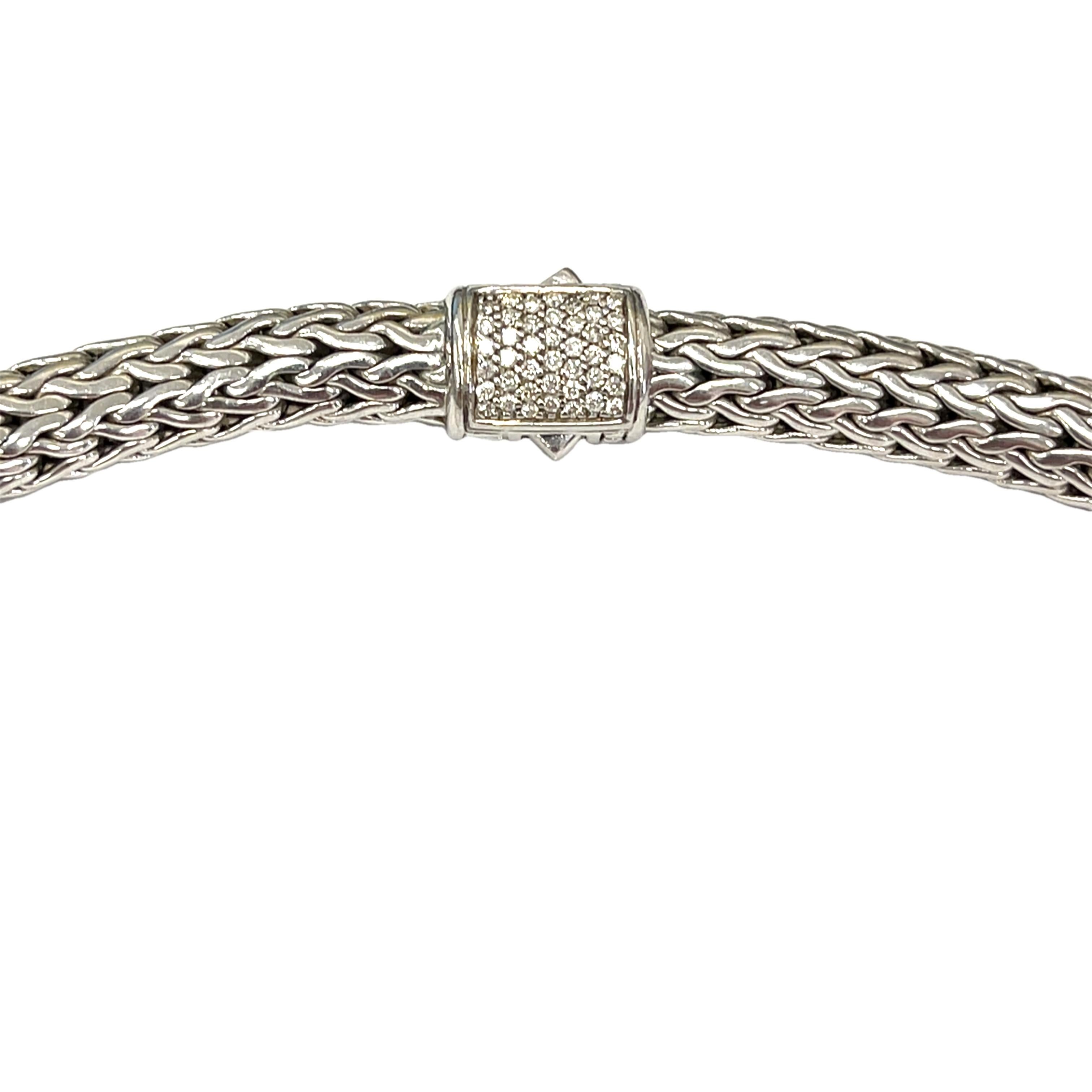 John Hardy Necklace Set With Diamonds Set in 925 Silver and 18ct Gold at 1stDibs