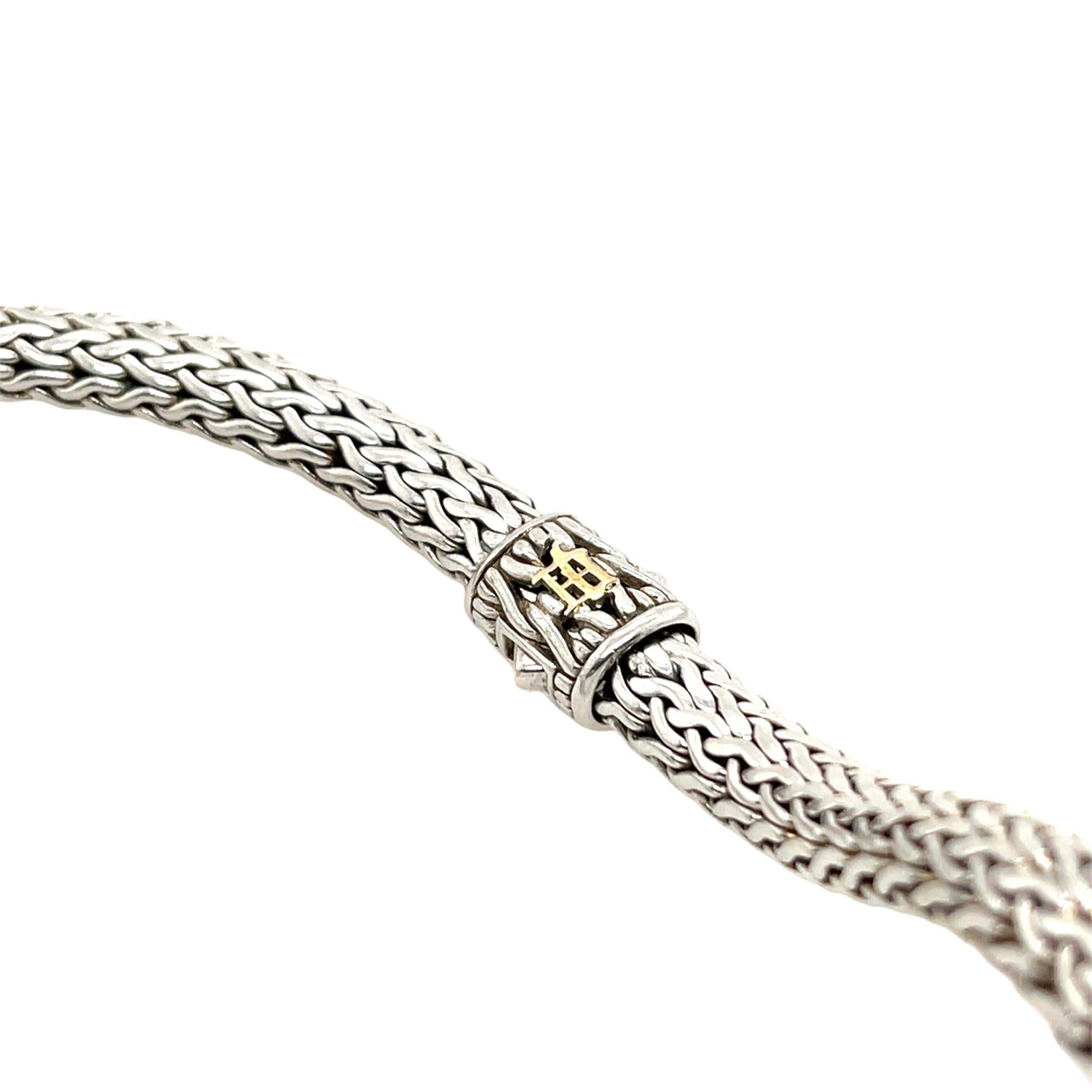 John Hardy Necklace Set With Diamonds Set in 925 Silver and 18ct Gold at 1stDibs