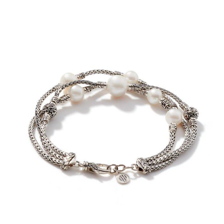 John Hardy Pearl Triple Row Bracelet BB90653XUM For Sale at 1stDibs