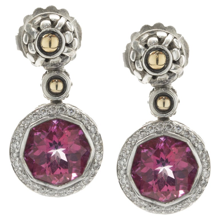 John Hardy Sterling Silver and 18 Karat Yellow Gold Pink Topaz Batu ...