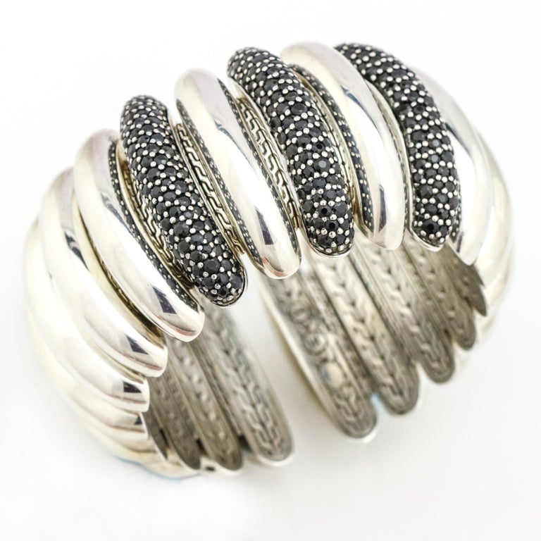 John Hardy Sterling Silver Black Sapphire Bedeg Lava Flex Cuff Bracelet ...