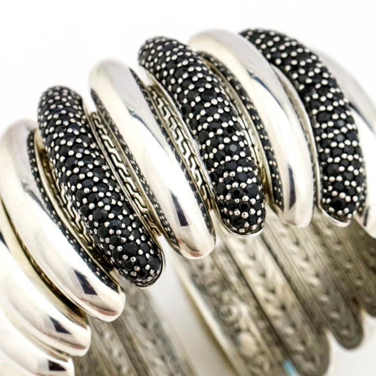 John Hardy Sterling Silver Black Sapphire Bedeg Lava Flex Cuff Bracelet ...