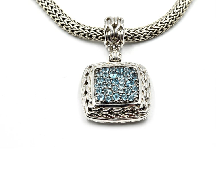 John Hardy Sterling Silver Blue Topaz Classic Chain Collection Necklace ...
