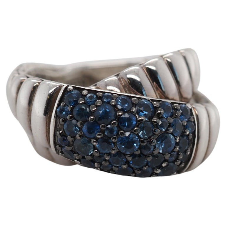 John Hardy Sterling Silver Sapphire Crossover Ring For Sale at 1stDibs