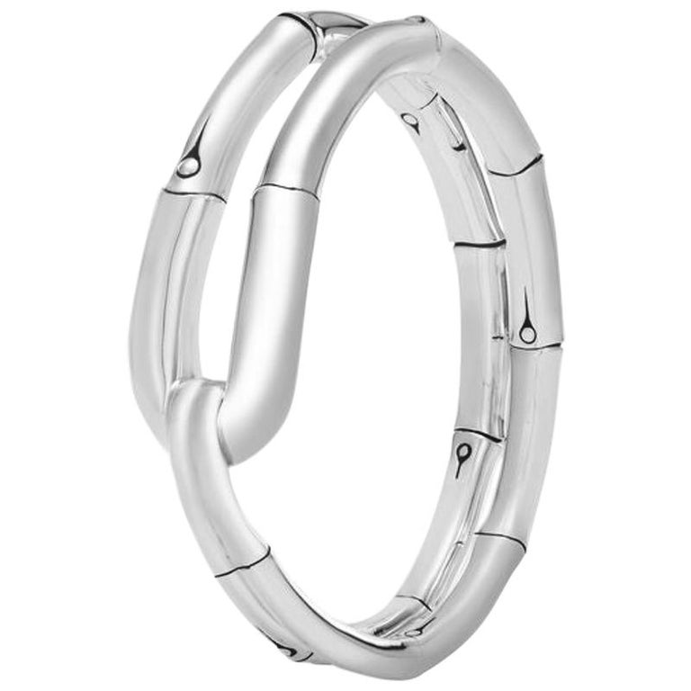 John Hardy Women's Bamboo Silver Flex Cuff CB5988XM For Sale at 1stDibs