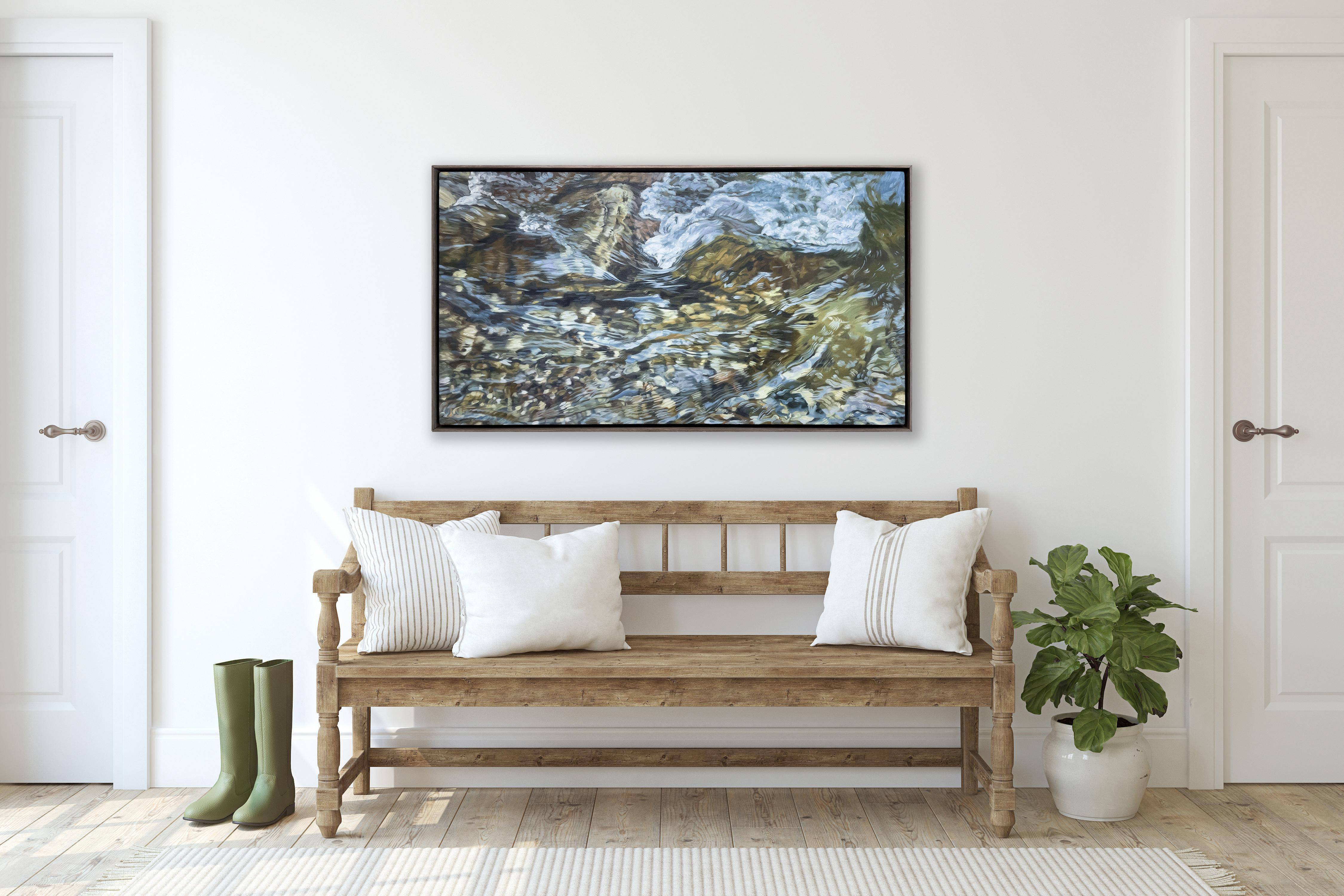 John Harris - "Streambed III, " River Rocks Painting For Sale at ...