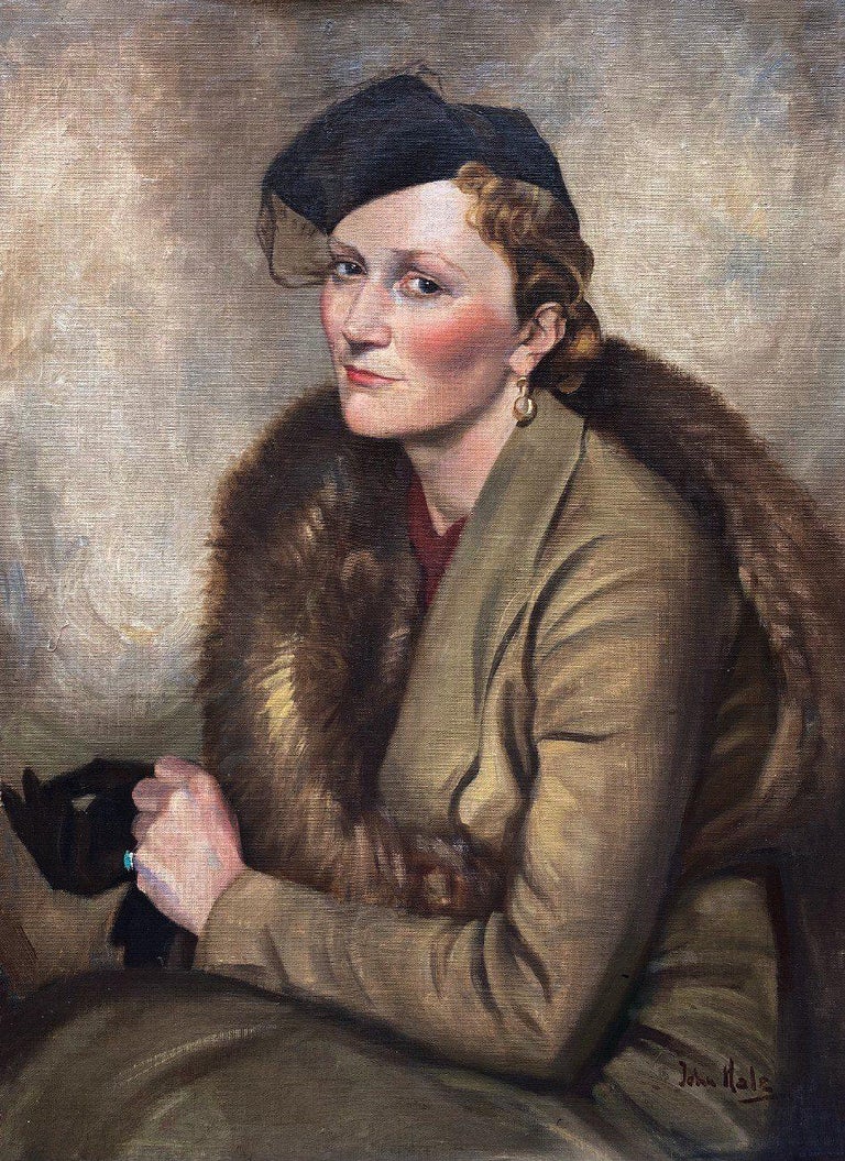 John Howard Hale - Portrait of Nancy Wellburn, Original 20th Century ...