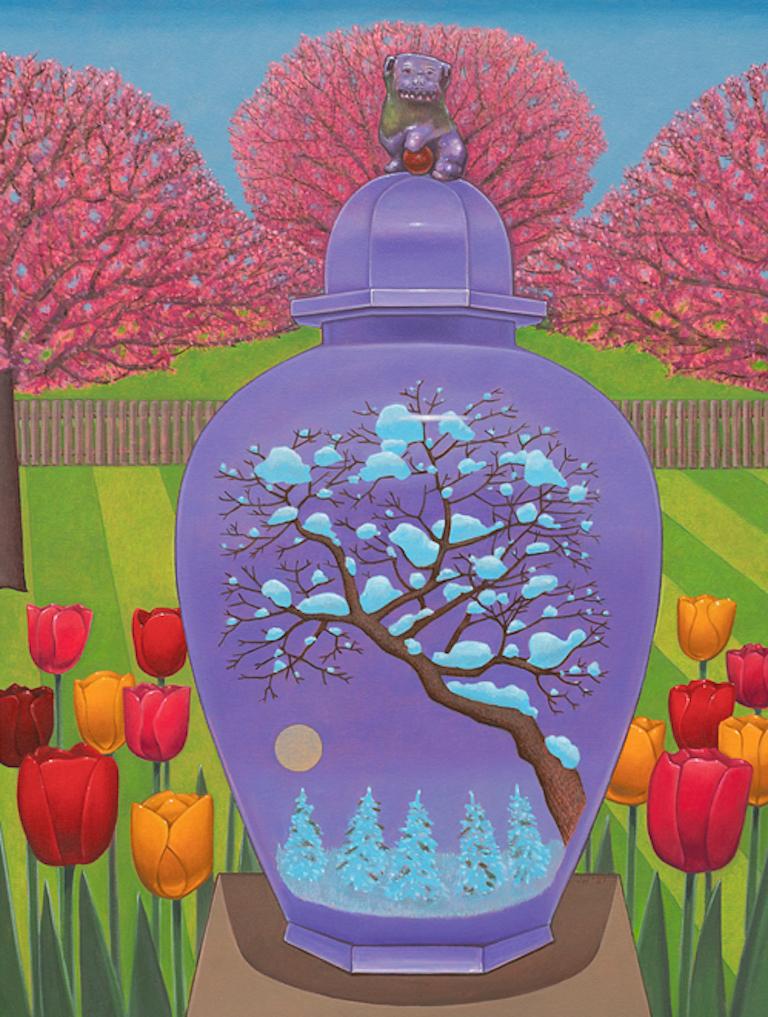 John Hrehov - Four Seasons : colourful figurative work of art For Sale ...