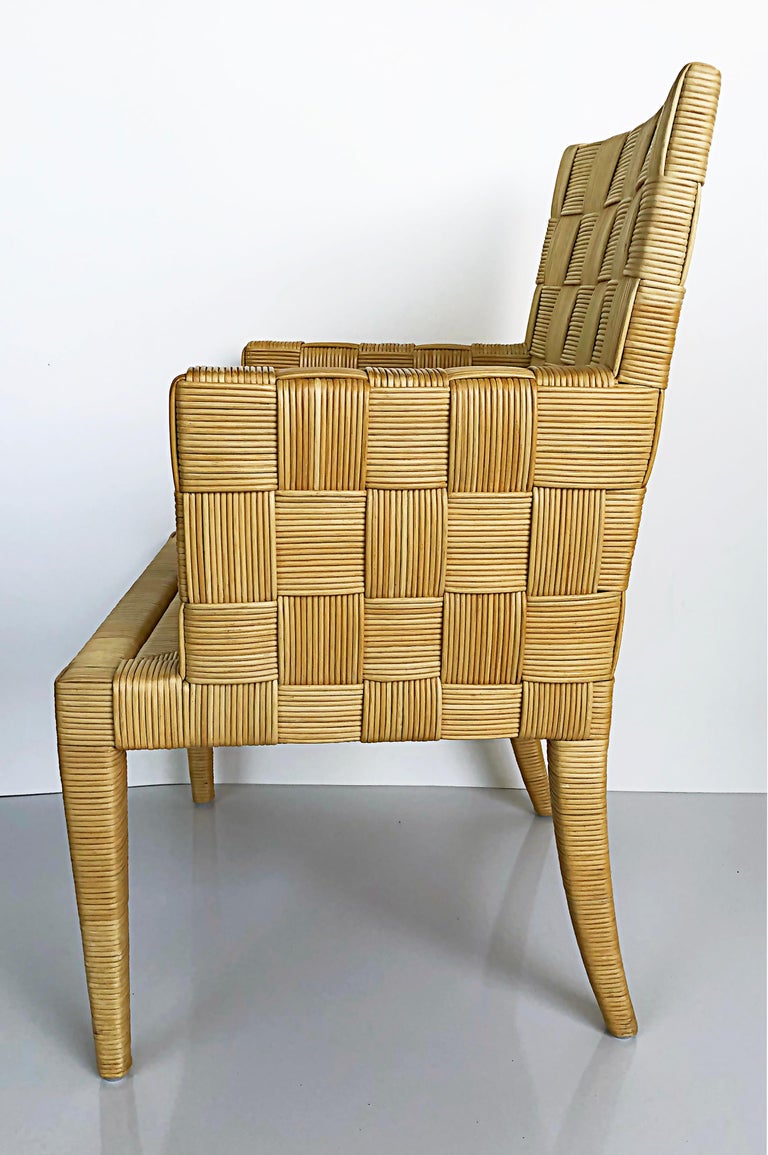 John Hutton Donghia Block Island Rattan Dining Chairs Set, 2 Arms, 6 ...