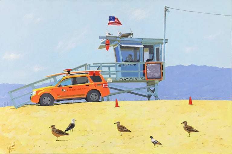 John Jaster - Beach Patrol, Original Painting For Sale at 1stDibs