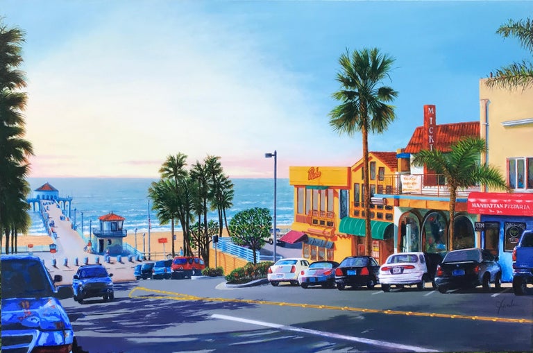 John Jaster - Beach Shadows, Original Painting For Sale at 1stDibs