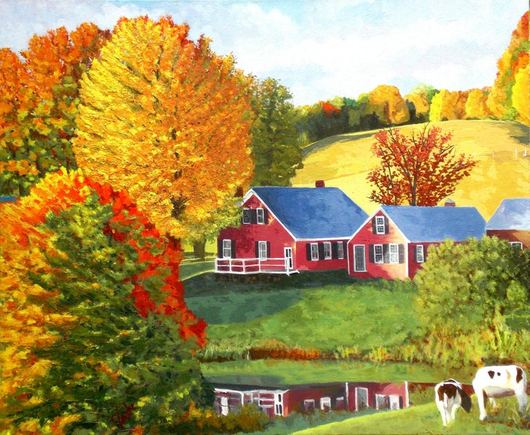 John Jaster - Farmhouse Reflections, Original Painting For Sale at 1stDibs