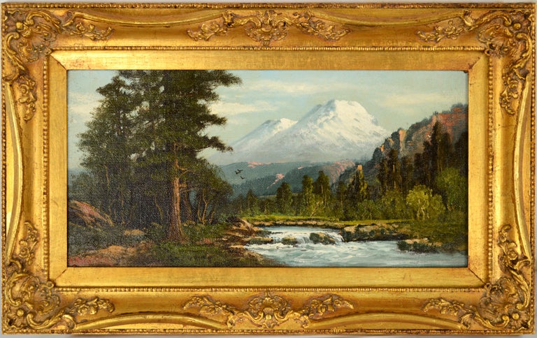John Joseph Englehart - Mt Shasta and Sacramento River Oil Painting ...