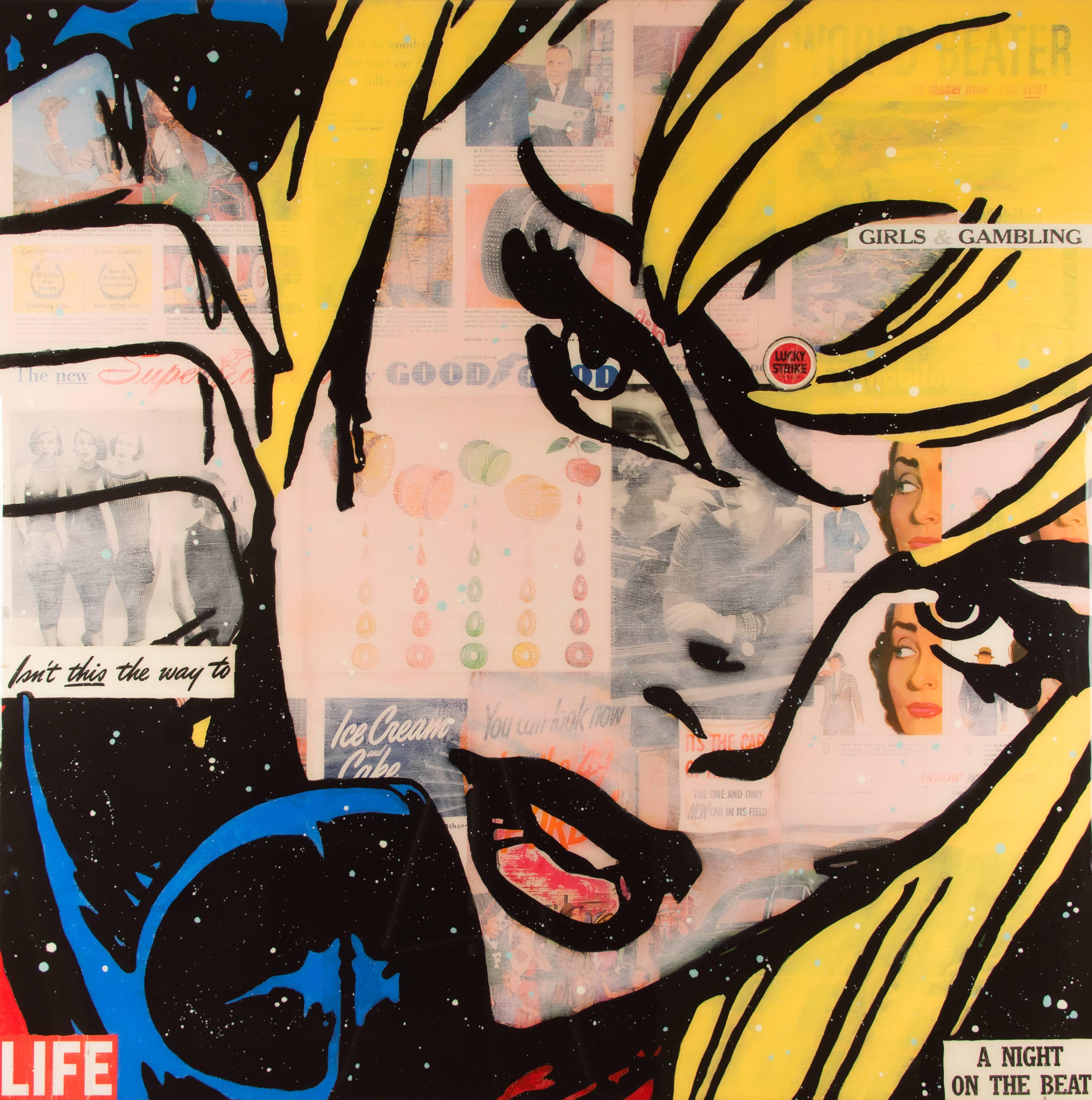 John Joseph Hanright - A Night on the Beat, Pop Art Collage and Oil ...