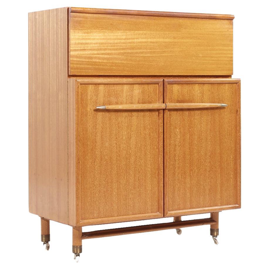 John Keal for Brown Saltman Mid Century Bleached Mahogany Tambour Door ...