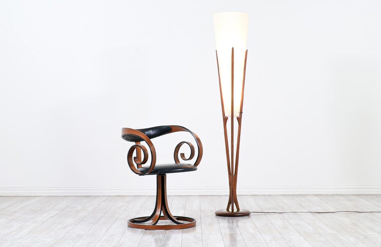 John Keal Sculpted Trident-Style Floor Lamp for Modeline of California ...
