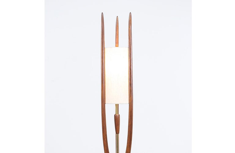 John Keal Sculpted Walnut and Brass Table Lamp for Modeline at 1stDibs ...