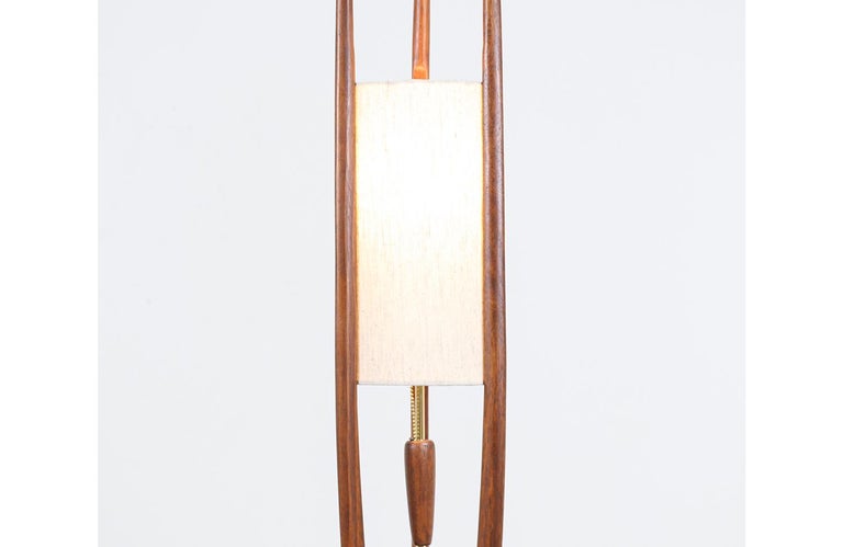 John Keal Sculpted Walnut and Brass Table Lamp for Modeline at 1stDibs ...