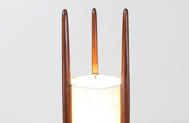 John Keal Sculpted Walnut Table Lamp for Modeline at 1stDibs