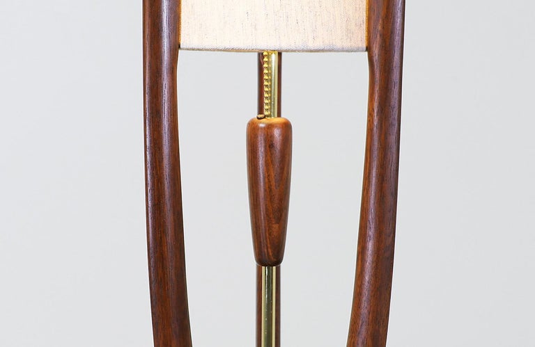 John Keal Sculpted Walnut Table Lamp for Modeline at 1stDibs