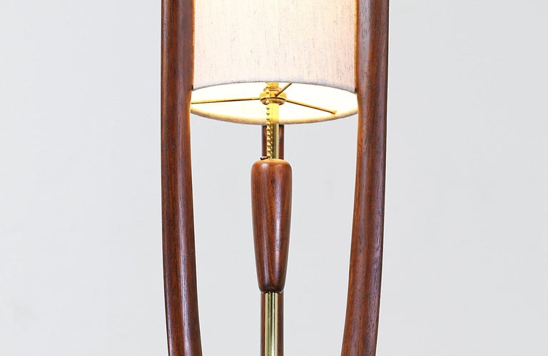 John Keal Sculpted Walnut Table Lamp for Modeline at 1stDibs