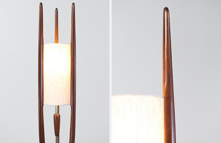 John Keal Sculpted Walnut Table Lamp for Modeline at 1stDibs