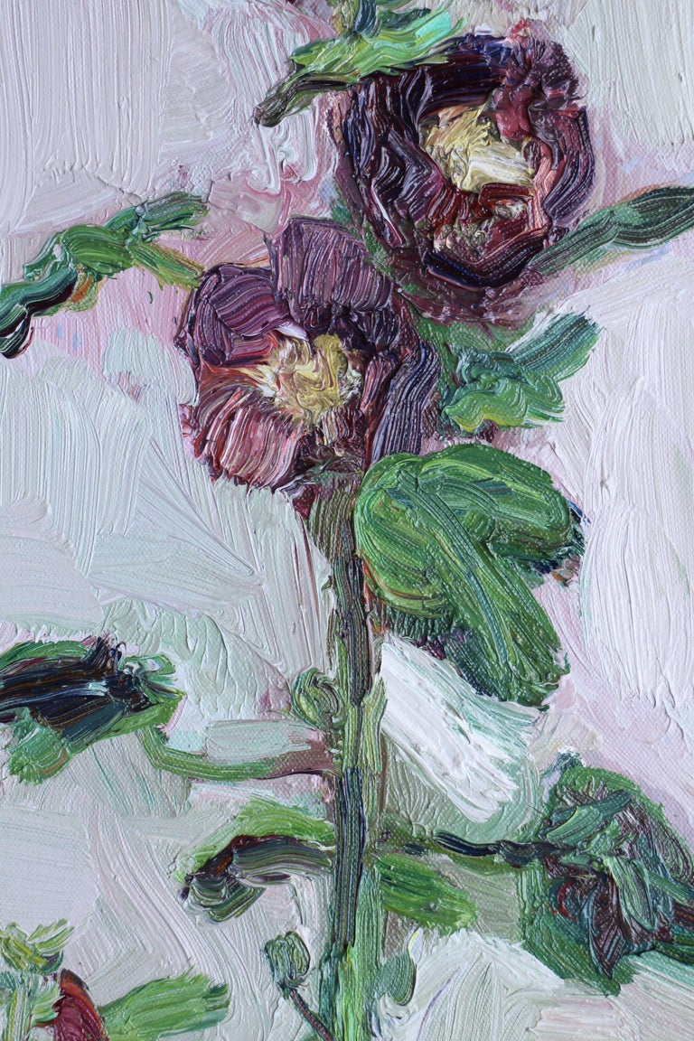 John Kilduff - Hollyhok Plein Air #1, Painting, Oil on Canvas For Sale ...