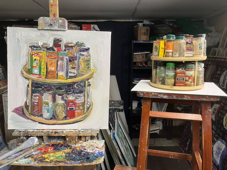 John Kilduff - Lazy Susan spice rack, Painting, Oil on Canvas For Sale ...