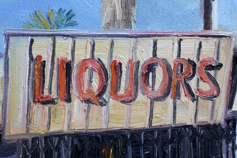 John Kilduff - Liquor Store, Painting, Oil on Canvas For Sale at 1stDibs