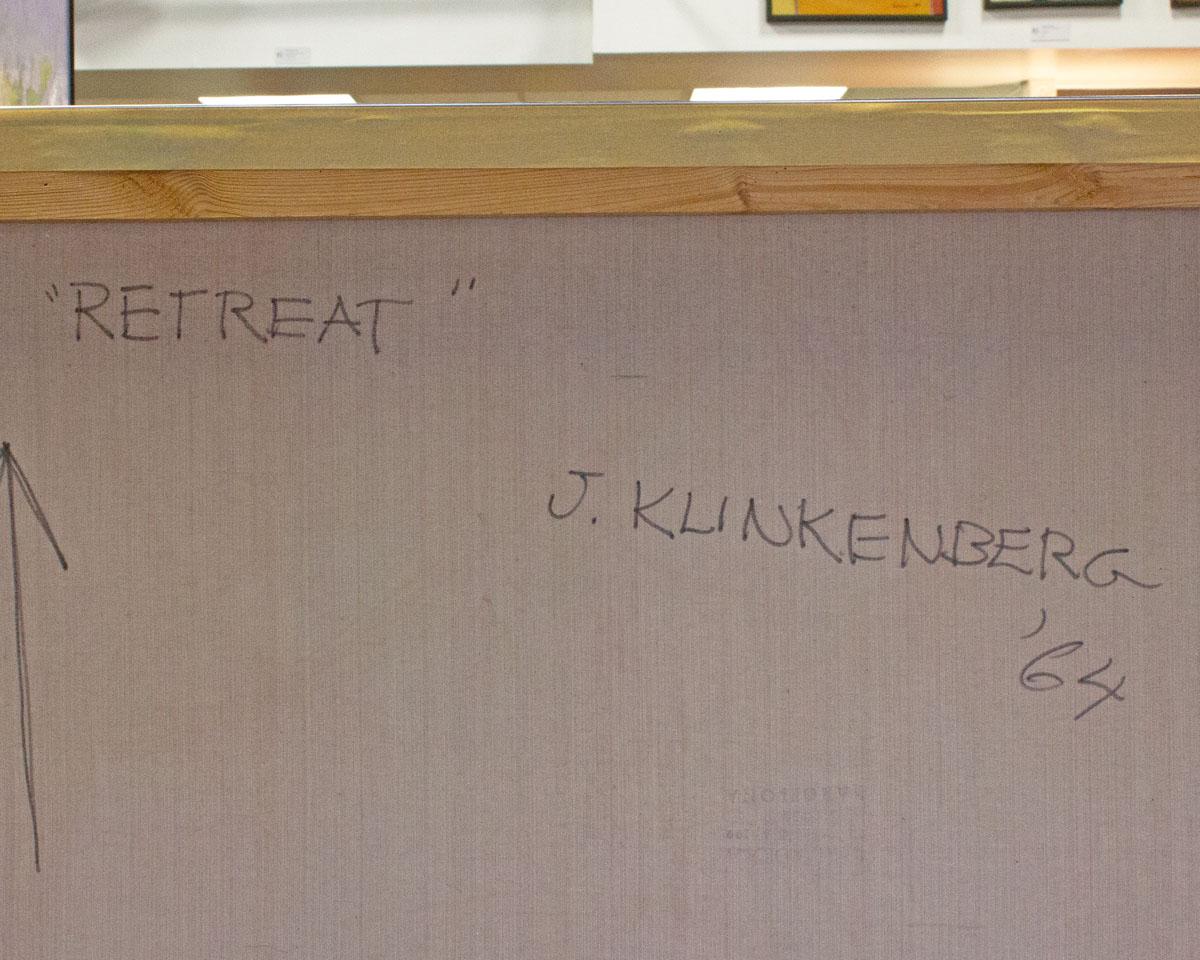 John Klinkenburg Signed “Retreat” 1964 Oil on Canvas Abstract Painting For Sale at 1stDibs
