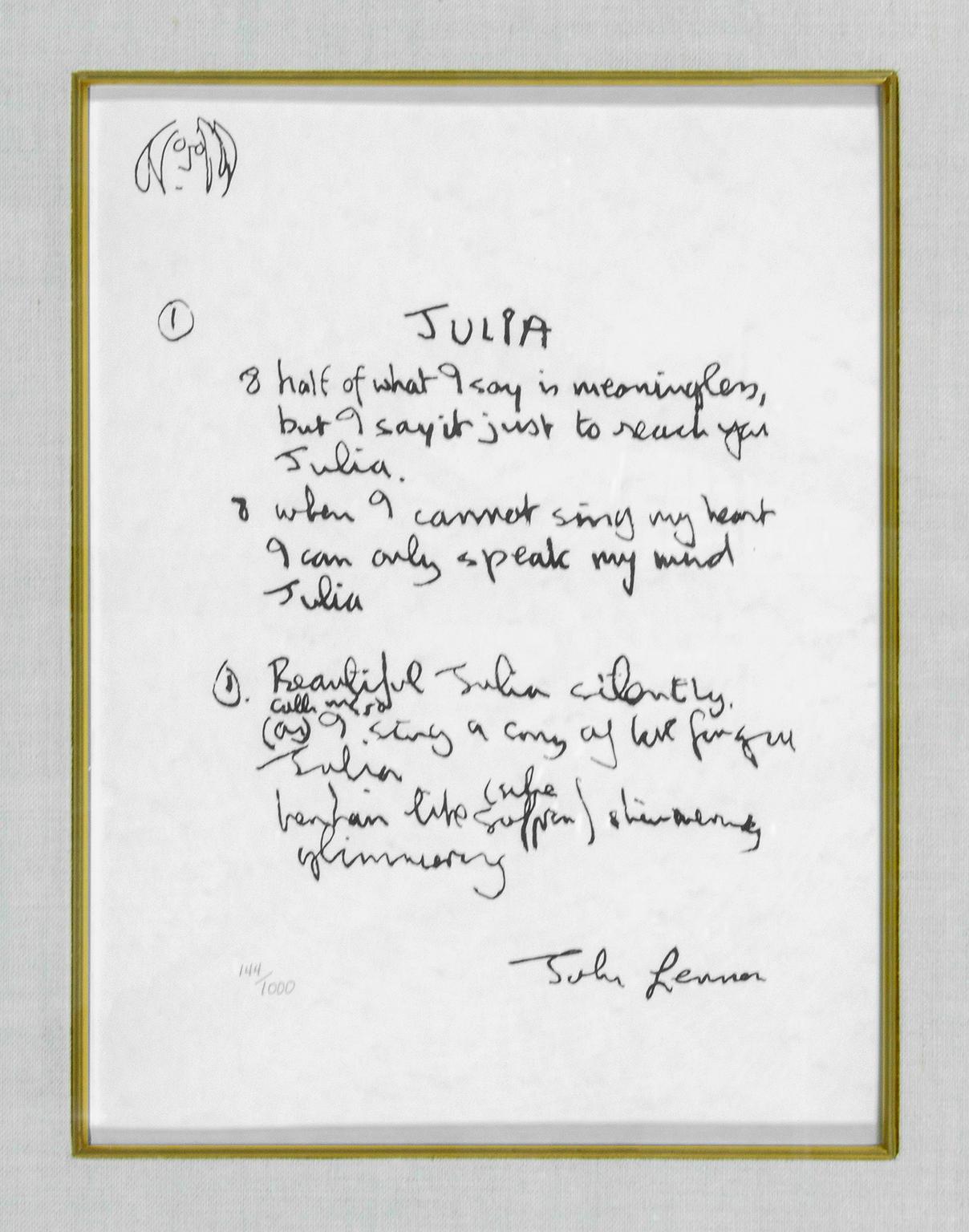 "John Lennon: The Beatles Years Lyric Portfolio" complete set of ...
