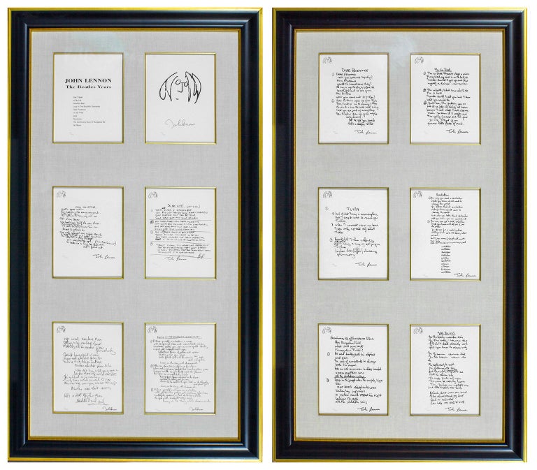 "John Lennon: The Beatles Years Lyric Portfolio" complete set of ...