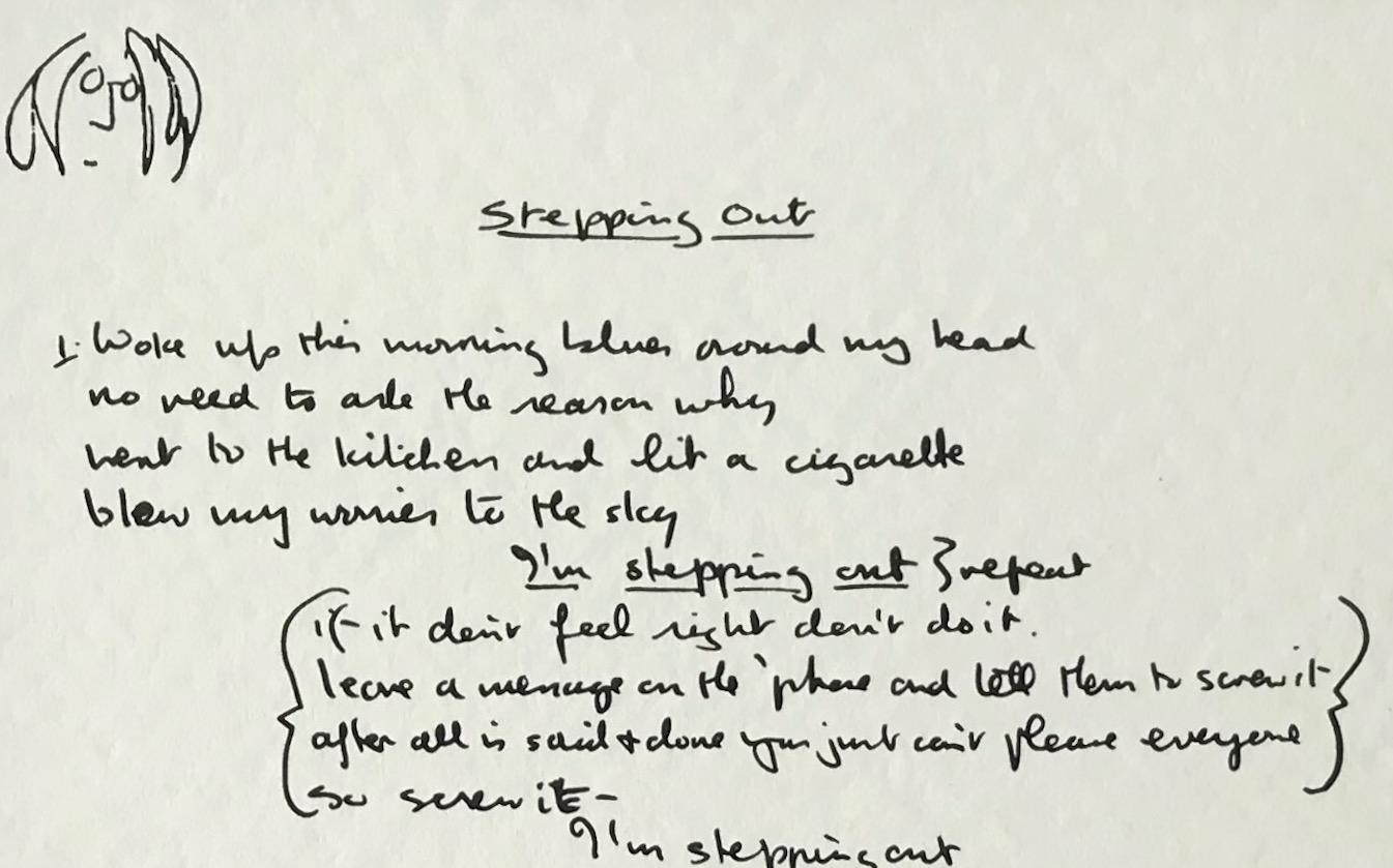 "Stepping Out" Limited Edition Hand Written Lyrics at 1stDibs | steppin ...