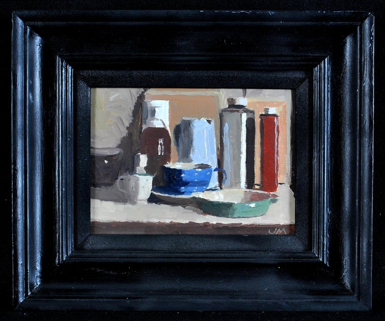 John Maddison - Kitchen Still Life - Modern British Cup and Bottles Oil ...