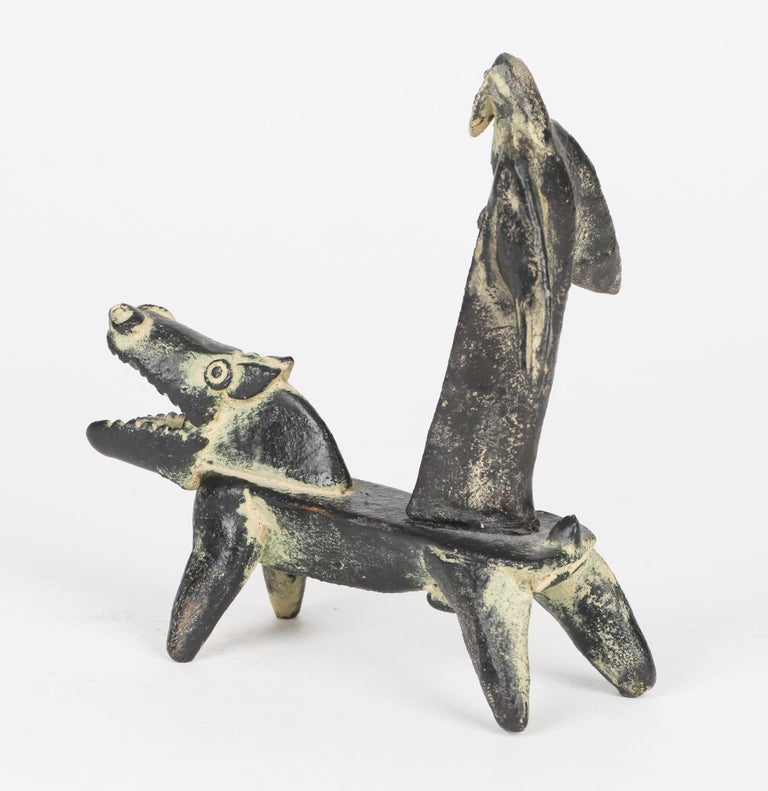 John Maltby Studio Pottery Sculptural Figure of an Angel on a Dog at ...