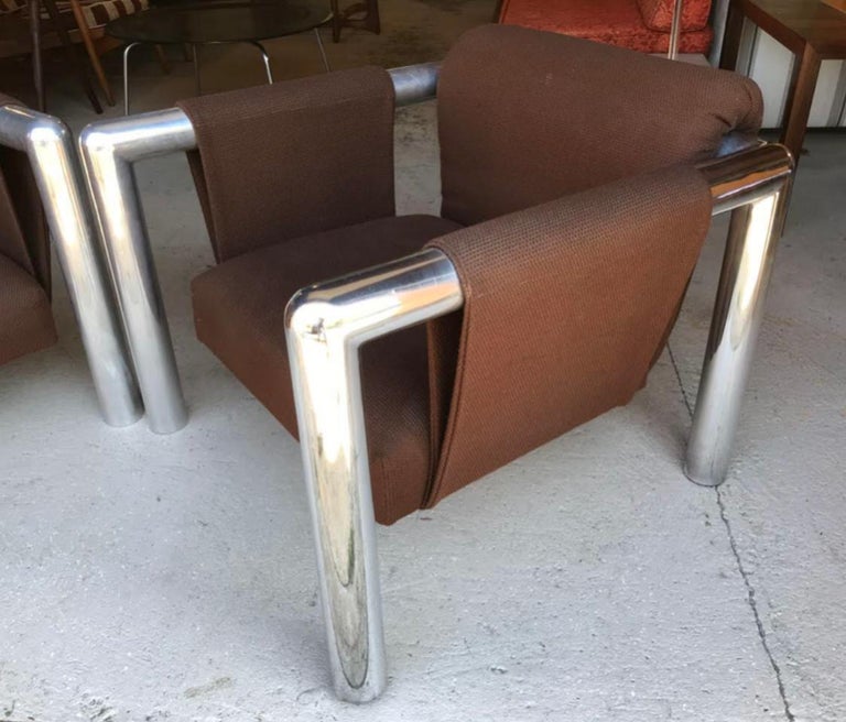 John Mascheroni Aluminium Sling Lounge Chairs For Sale at 1stDibs